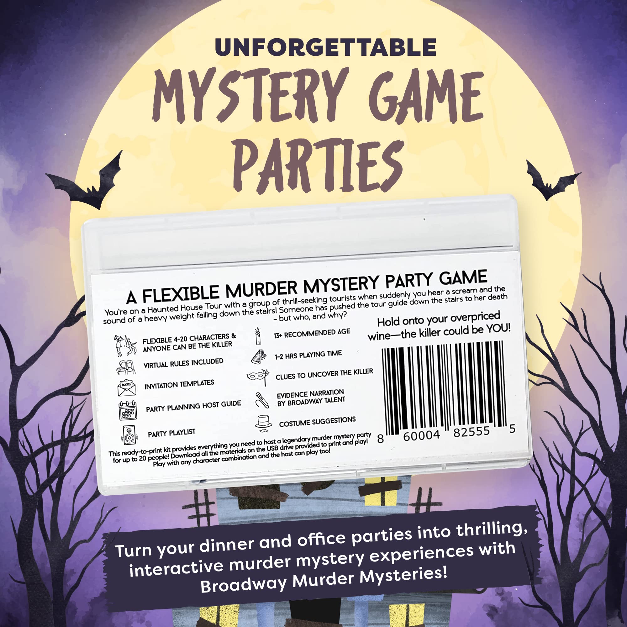 Horror on The Haunted House Tour | Halloween Murder Mystery Party Game | Flexible 4-20+ Players | New Print-Friendly & Virtual Printable File Formats