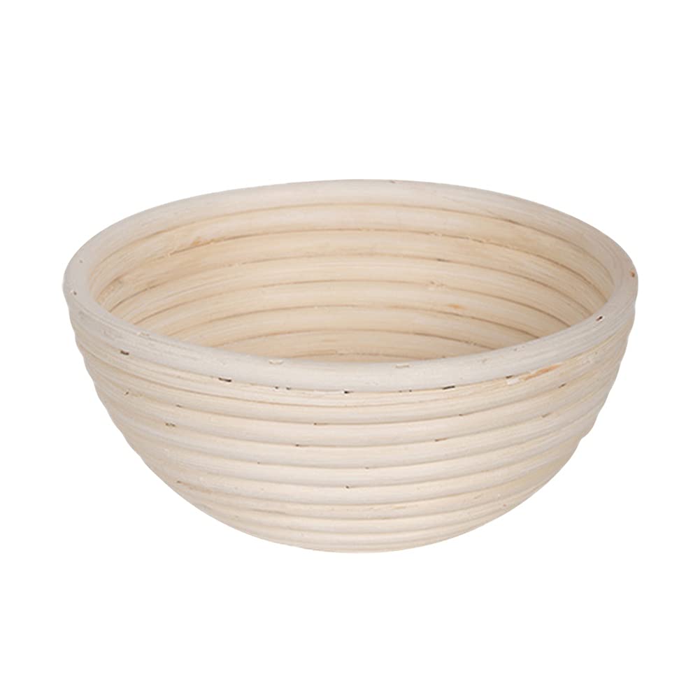 Bread Proofing Basket Dough Banneton Round Proofing Basket Kit Natural Rattan Bread Bowl Baking Making Tools Set with Linen Liner Cloth for Professional and Home Bakers (Ship from USA)