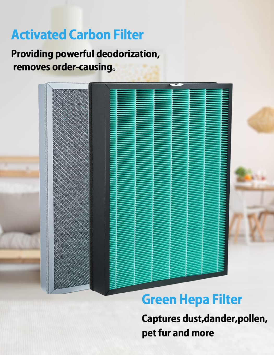 BBT BAMBOOST Air Purifier Filter Replacement Fit for Coway Airmega 230/240, 2-in-1 Airmega Max2 Filter with Green True HEPA and Active Carbon Filter, 1 Pack