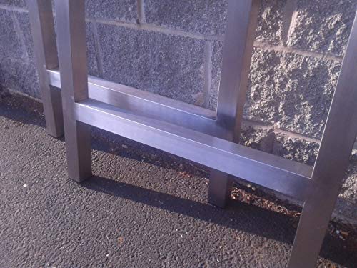 Brushed Stainless Table Legs, H-Frame Style - Any Size