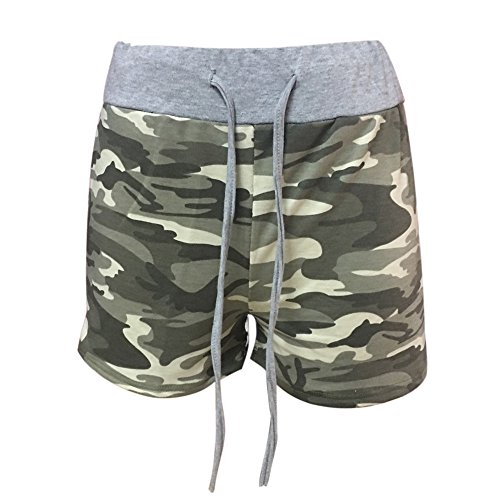 Hot Sale Drawstring Shorts, Thenlian Lady Summer Camouflage Workout Yoga Hot Shorts Casual Shorts(S, Green )