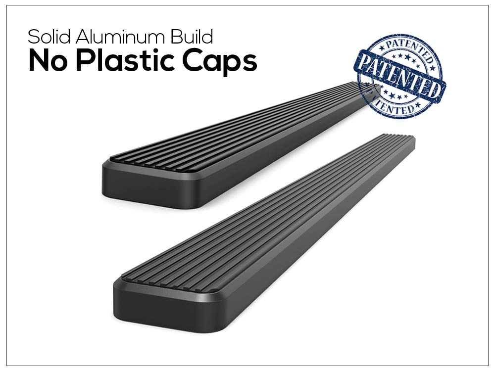 APS Running Boards 6 inches Black Compatible with Ford F250 F350 Super Duty 1999-2016 Crew Cab Stainless Steel (Nerf Bars Side Steps Side Bars)