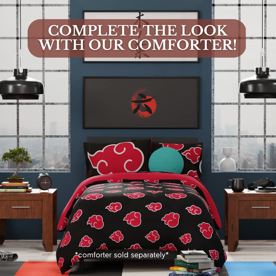Franco Naruto Akatsuki Anime Bedding Super Soft Microfiber Twin XL Sheet Set, (Official Licensed Naruto Product)