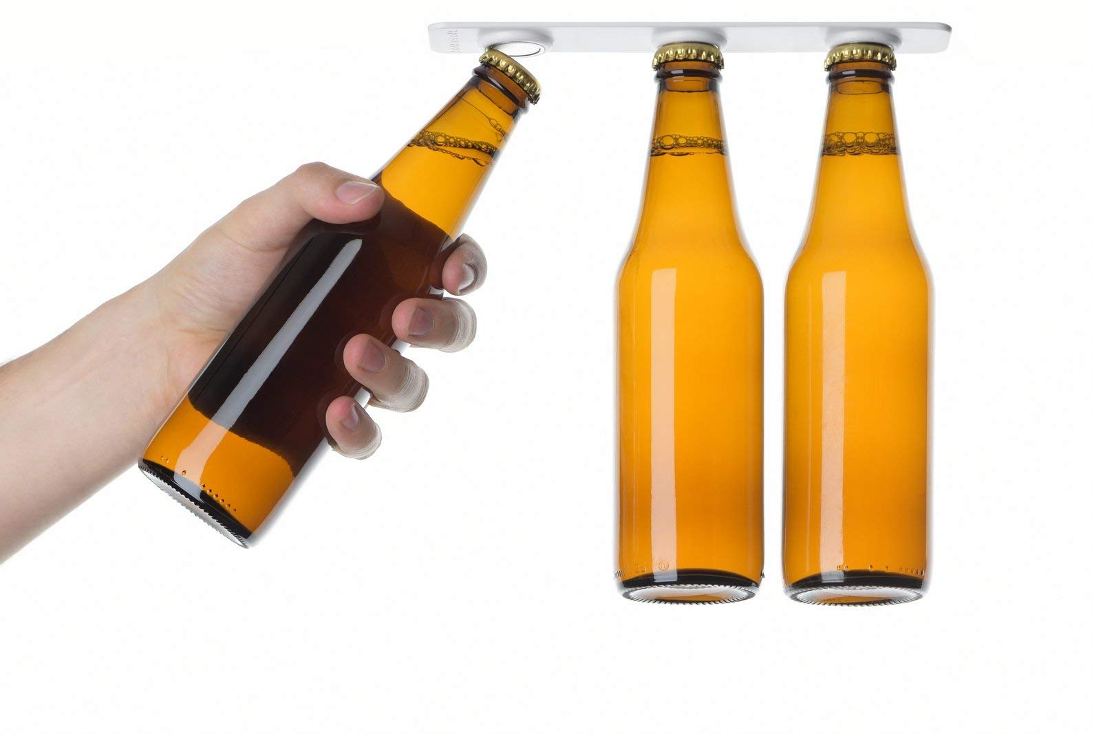 BottleLoft by the original Magnetic Bottle Hanger 2 Strip Pack (holds 6 bottles) by