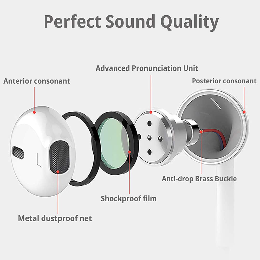 Apple Earbuds Headphone with Lightning Connector【Apple MFi Certified】 in-Ear Noise Cancelling Wired Earbuds Compatible with iPhone 14/13/12/11/XR/XS/8/7 -Support All iOS(Built-in Microphone & Volume)
