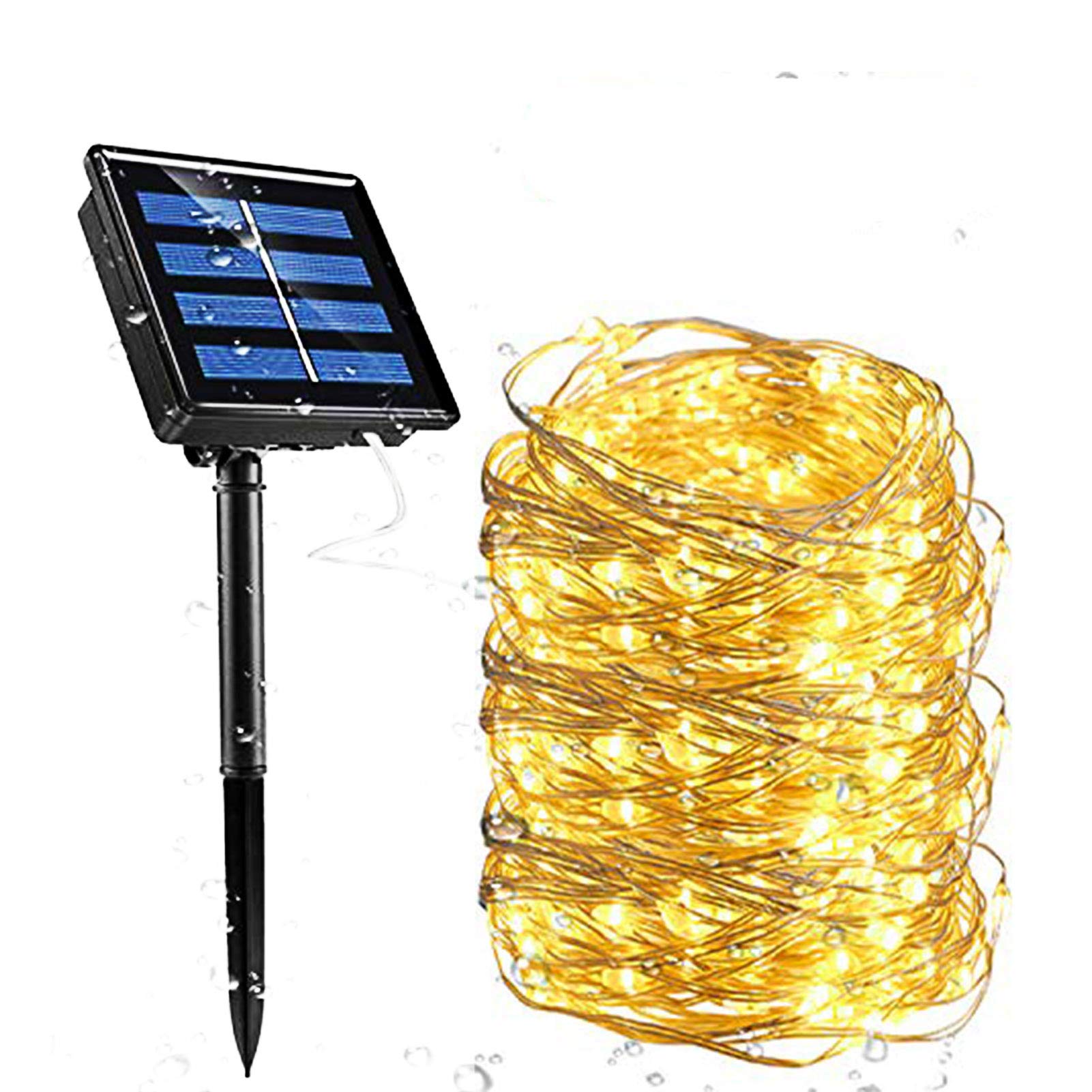 Bcamelys-home Christmas String Lights, Solar Outdoor String Lights, 66Ft 8 Modes Waterproof LED String Lights for Garden Yard Patio Bedroom Gate Party Wedding Camping Christmas Tree Decoration