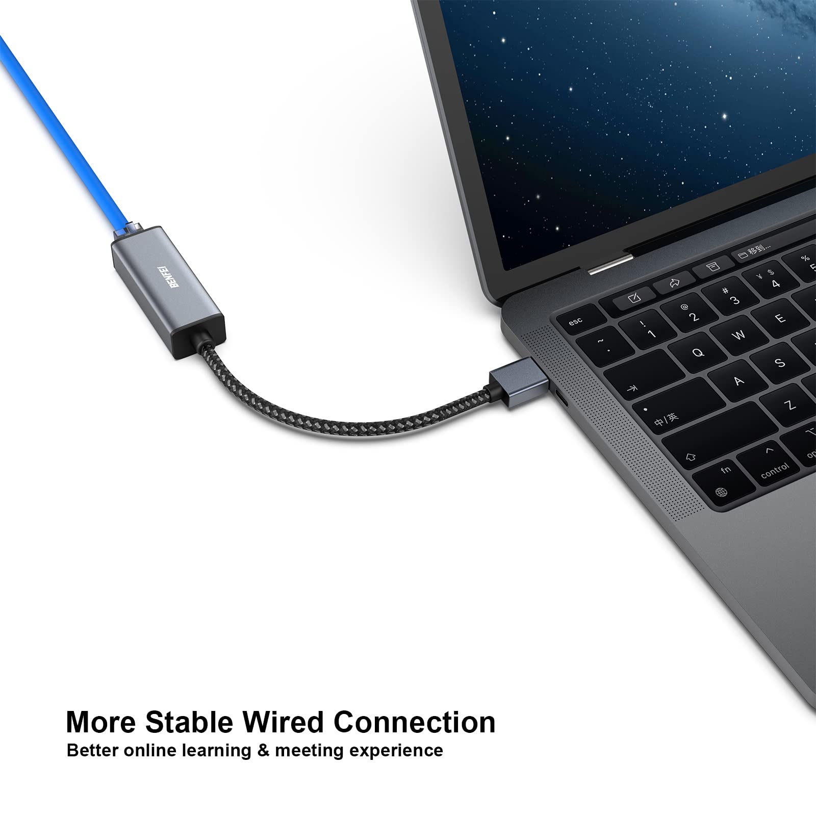 BENFEI Ethernet Adapter 2 Pack, USB 3.0 to RJ45 1000Mbps Gigabit LAN Adapter Compatible for MacBook, Surface Pro, PC with Windows11/10/8/7, XP, Vista, Mac[Aluminium Shell&Nylon Cable]