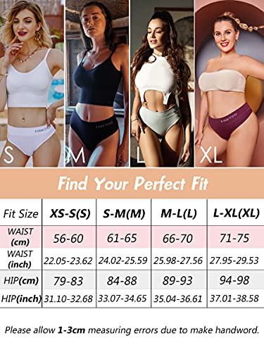 FINETOO 6 Pack High Waisted Thongs for Women, Nylon Spandex Panties Breathable Soft Stretchy Underwear High Rise S-XL (M)