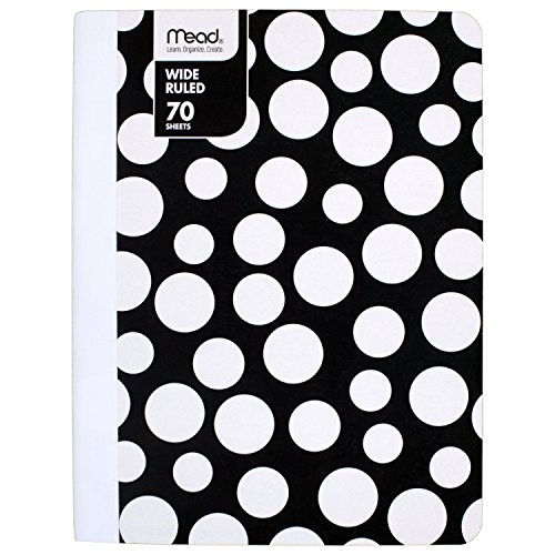 Mead Composition Book, Notebook, Wide Ruled Paper, 70 Sheets, Fashion, Design Selected For You, 1 Count (09358)