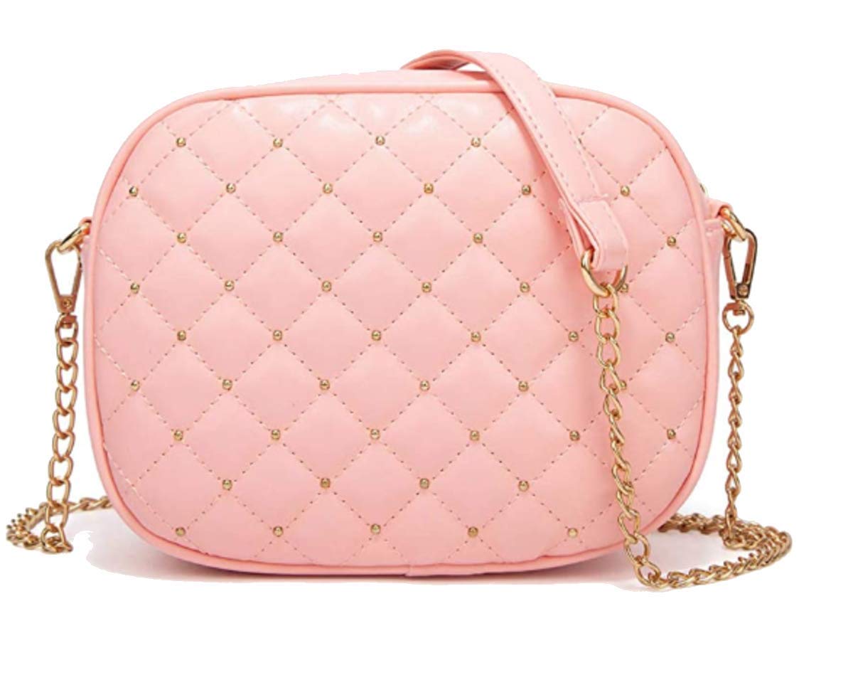 H HANBELLA - A FASHION TRENDY COLLECTION. FOREVER. - Small Pink Crossbody Purse and Handbags for women and Teens - Cute Shoulder Messenger Bags Satchels with Gold Chain for Ladies and Girls