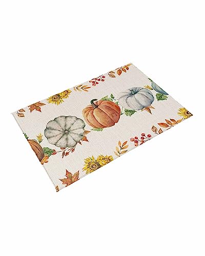 Fall Outdoor Patio Rugs Thanksgiving Pumpkin Sunflower Outdoor Area Rug Maple Leaf Non-Slip Backyard/Camping RV Rug/Deck/Porch Rug Front Door Floor Mat Carpet,6x9ft,