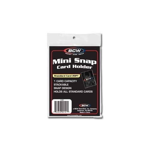 BCW Mini Snap Card Standard Trading Card Holder - Bundle of 20 Mini Snaps