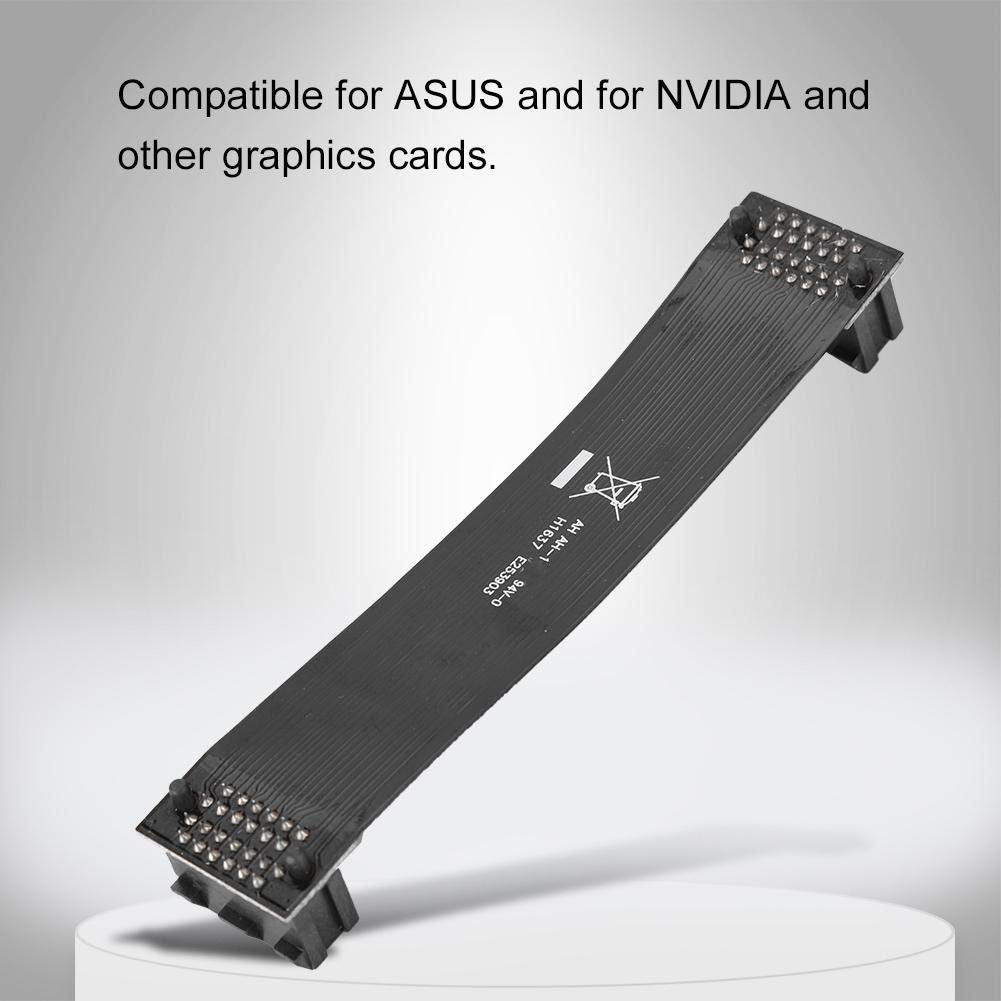 Birsppy Flexible SLI Bridge GPU Cable, VGA Card SLI Flexible Bridge Cable Interconnect Connector 10cm, Dual Graphics Card SLI Crossfire Cable Bridge Connector for nVidia GPUs Graphic Cards