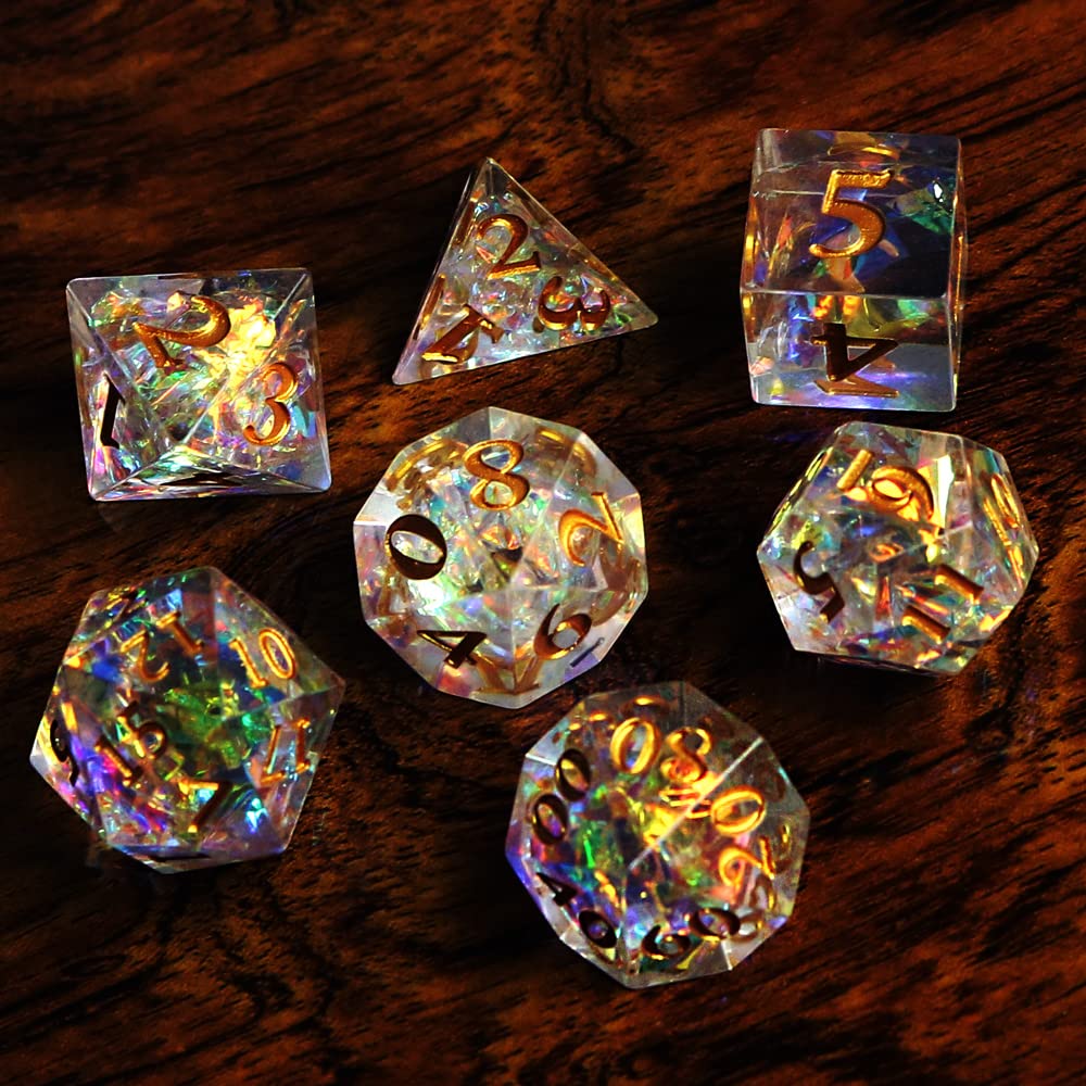 Tabletop RPG DND Dice Set Mirrored Multibody Dice Set of 7 Includes Decoration Dungeons & Dragons Dice Playthings