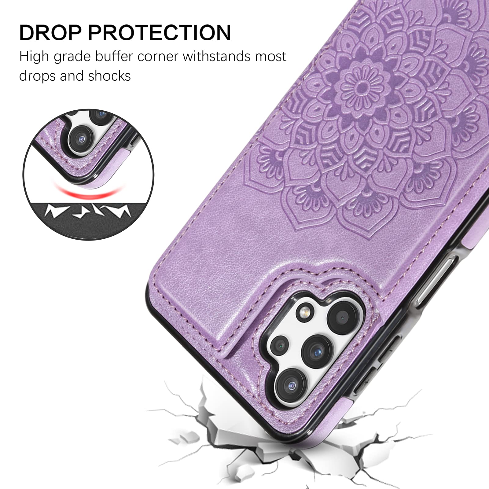 BENTOBEN Samsung Galaxy A32 5G Wallet Case, PU Leather Heavy Duty Rugged Shockproof Protective Cases with Card Slots Cash Holder Phone Case for Samsung Galaxy A32 5G 6.5 Inch 2021, Black