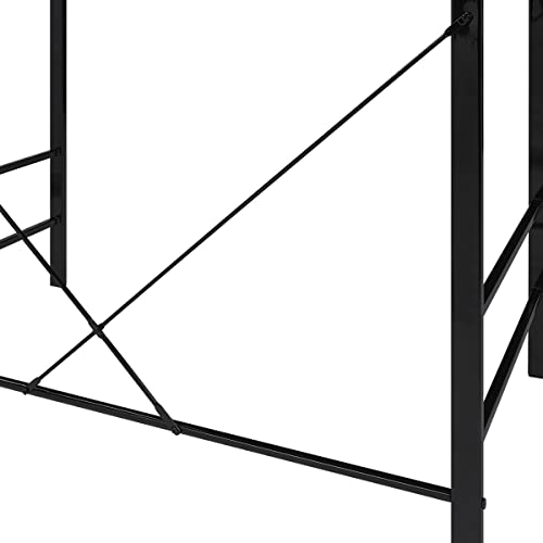 OSP Home Furnishings Zephyr Computer Desk with Keyboard Shelf and Tempered Glass Top, Clear Glass and Black Frame, 36" W x 20" D x 30.25" H