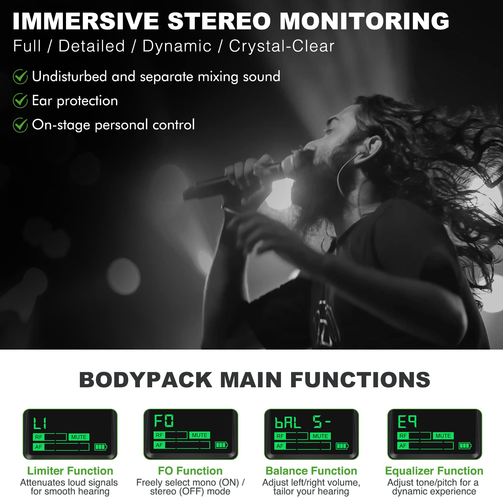 Phenyx Pro PTM-10B in Ear Monitor System in UHF Band Bundle with Compatible PTM-10 Bodypack Receiver