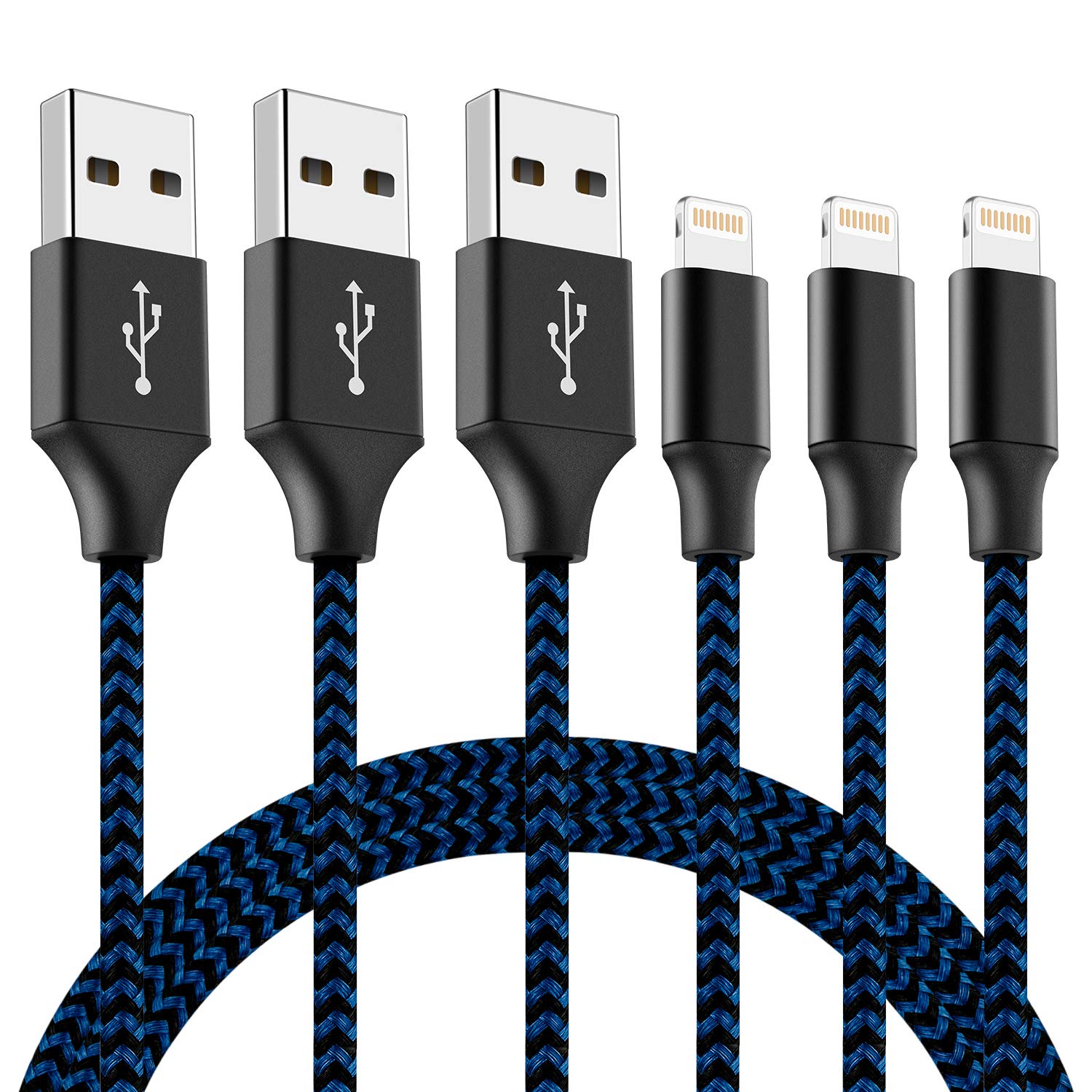 Apple MFi Certified Lightning Cable,3 Pack 10 FT iPhone Charger Fast Charging Cable Nylon Braided iPhone Cord Long Compatible with iPhone 13 12 11 Pro Max XR XS X 8 7 6 Plus SE iPad and More