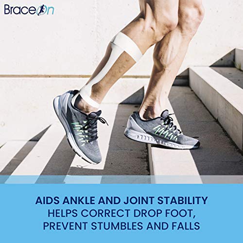 BraceOn AFO Foot Drop Brace - Swedish Drop Foot Stabilizer for Walking and Exercise, Foot and Ankle Support, Men, Left