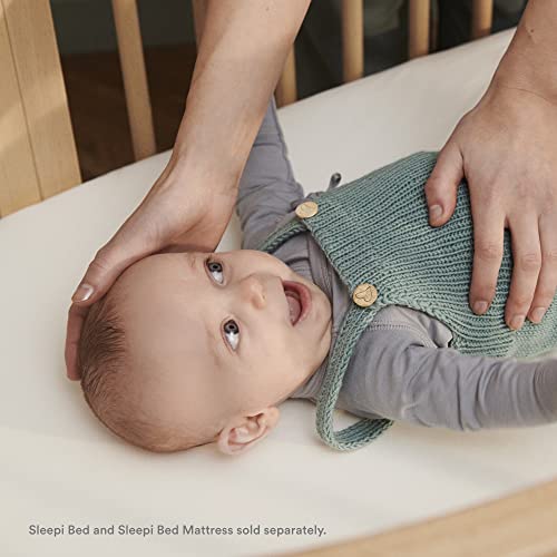 Stokke Sleepi Fitted Sheet, White - Soft Sheets for Sweet Dreams - Made for Stokke Sleepi Crib/Bed - 100% Fine Cotton Percale - Washable
