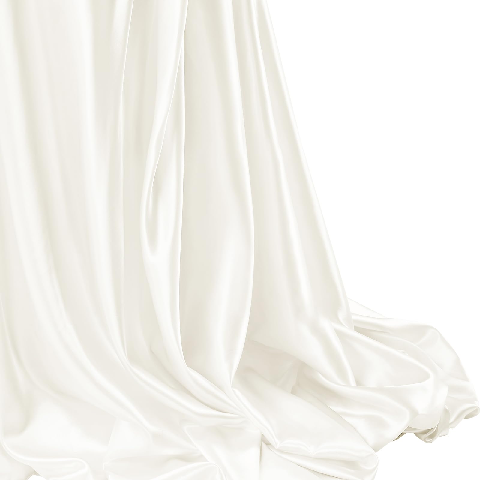 Cibhlea Premium Satin Fabric - Smooth & Shimmering Satin, 58" Wide | Ideal for Wedding Dresses, Decorations, and Crafts | Premium Quality, Soft & Silky Touch | Sold by The Yard (White, 3 Yard)