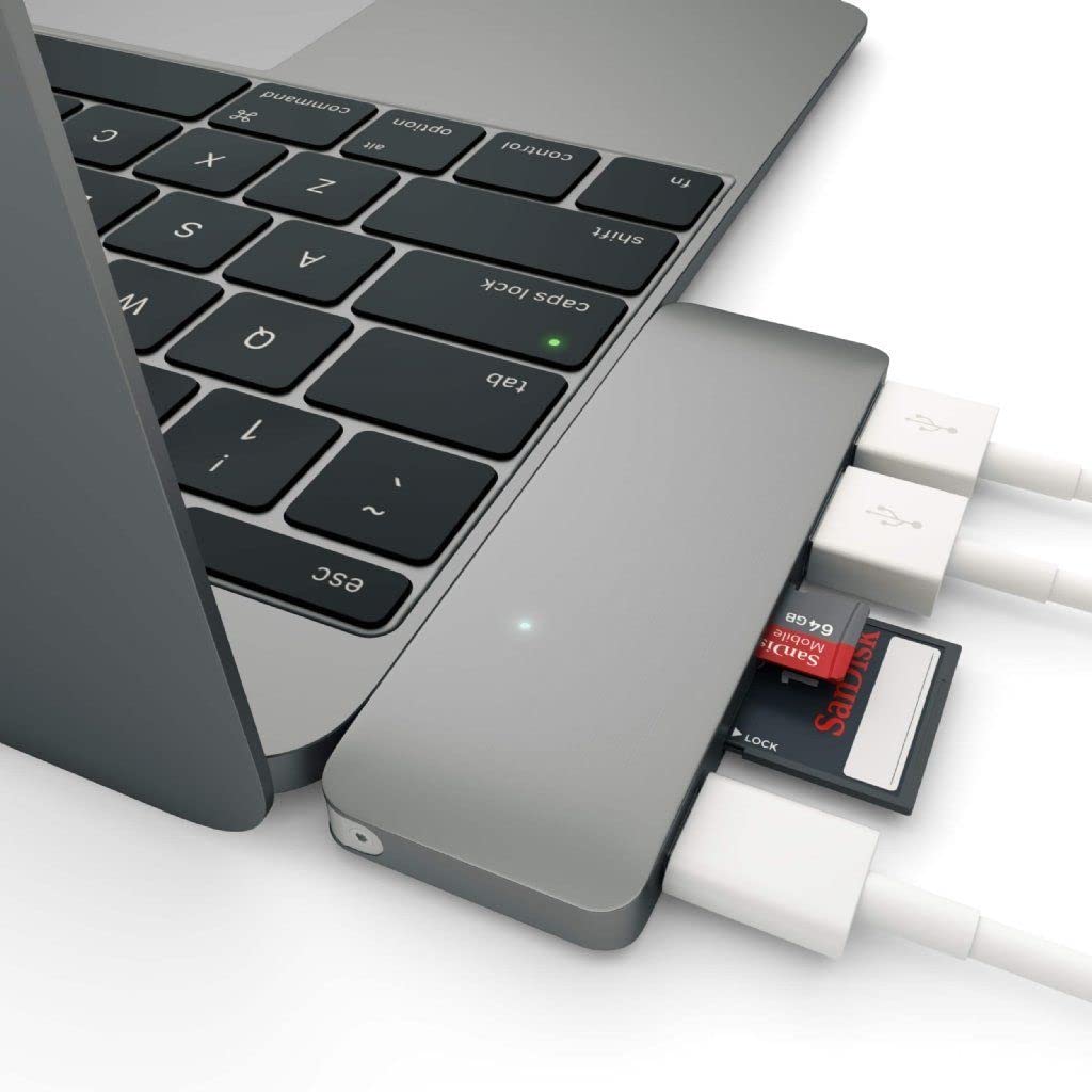 Satechi USB C Hub Adapter 5 in 1, USB C Dongle with 3 USB-A Data Ports, Micro/SD Card Readers, USBC Hub MacBook Pro/Air M1 M2 M3, Dell, HP, Surface, Lenovo - Space Gray
