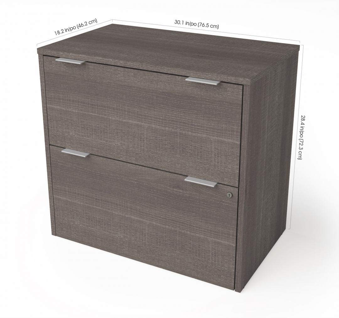 Bestar i3 Plus Lateral File Cabinet, 31W, Bark Grey