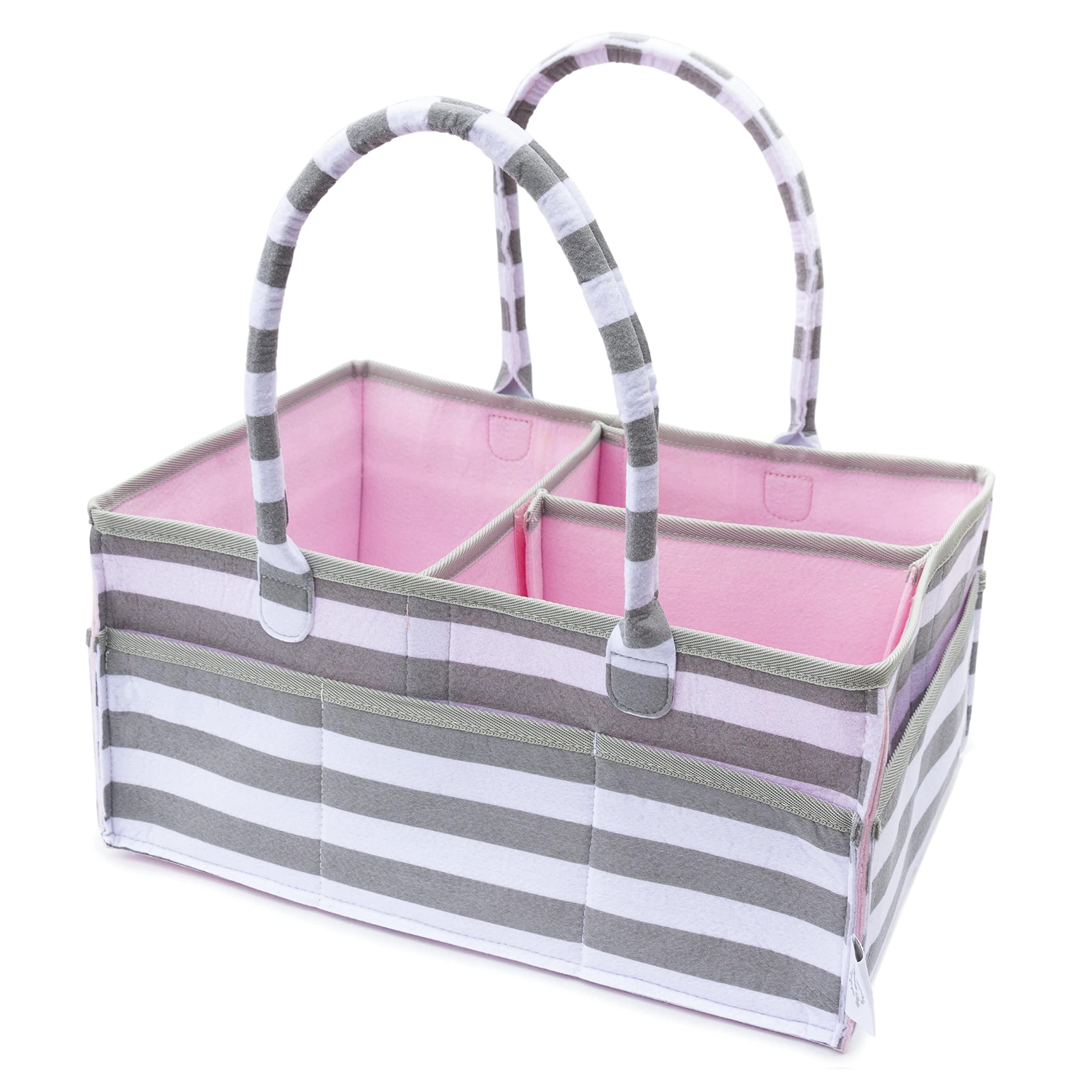 ARABELLA BABY Diaper Caddy Organizer for Boy or Girl - Diaper Caddy Basket for Home, Car or Travel - Removable Inserts, Multiple Pockets, Lightweight and Sturdy - Versatile Carryall to Stay Organized