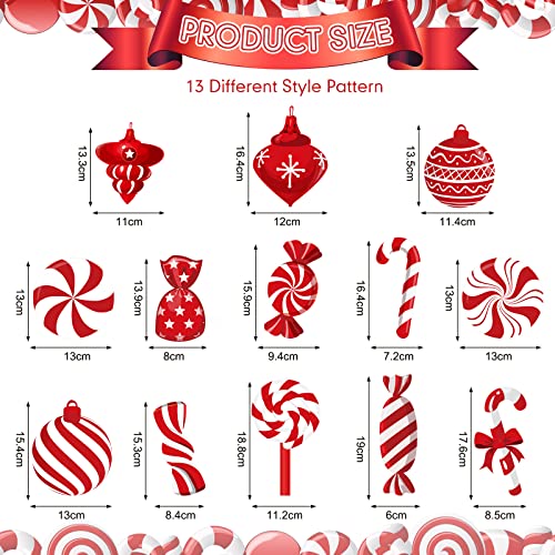 Christmas Peppermint Candy Hanging Decorations Christmas Candies Ceiling Hanging Swirls Xmas Party Ceiling Whirl Streamers For Home Winter Holiday Christmas Party Decor (Red White,Mixed Candy)