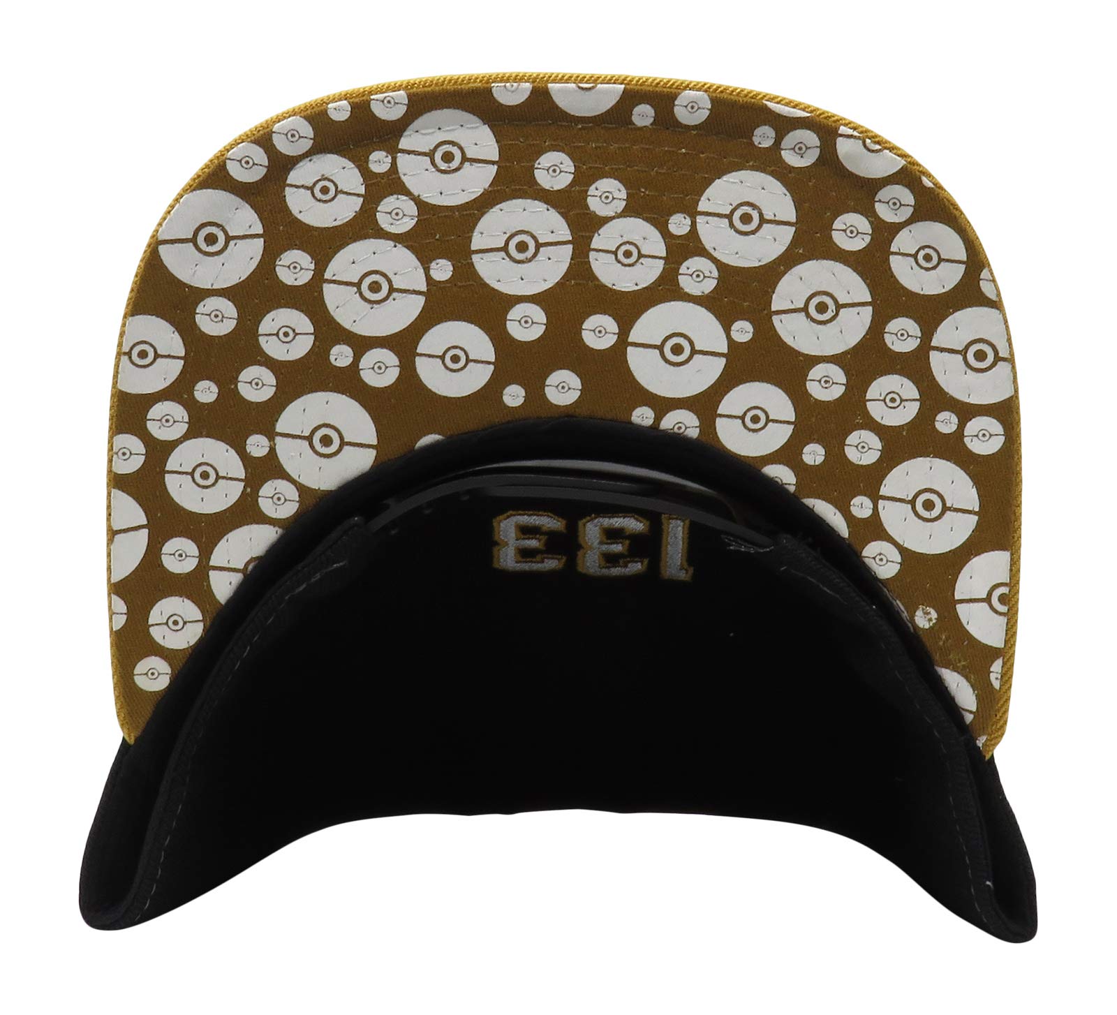 Bioworld Pokemon Eevee Embroidered Snapback Cap Hat Licensed Black