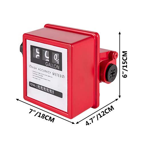 VEVOR Mechanical Fuel Meter 20 GPM, Fuel Flow Meter 3-Digital Batch Display Fuel Transfer Meter 1 Inch Diesel Fuel Flow Meter All Fuel Transfer Pumps Gasoline Flow Meter