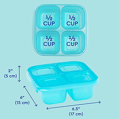 EasyLunchboxes - Bento Snack Boxes - Reusable 4-Compartment Food Containers for School, Work and Travel, Set of 4 (Jewel Brights)