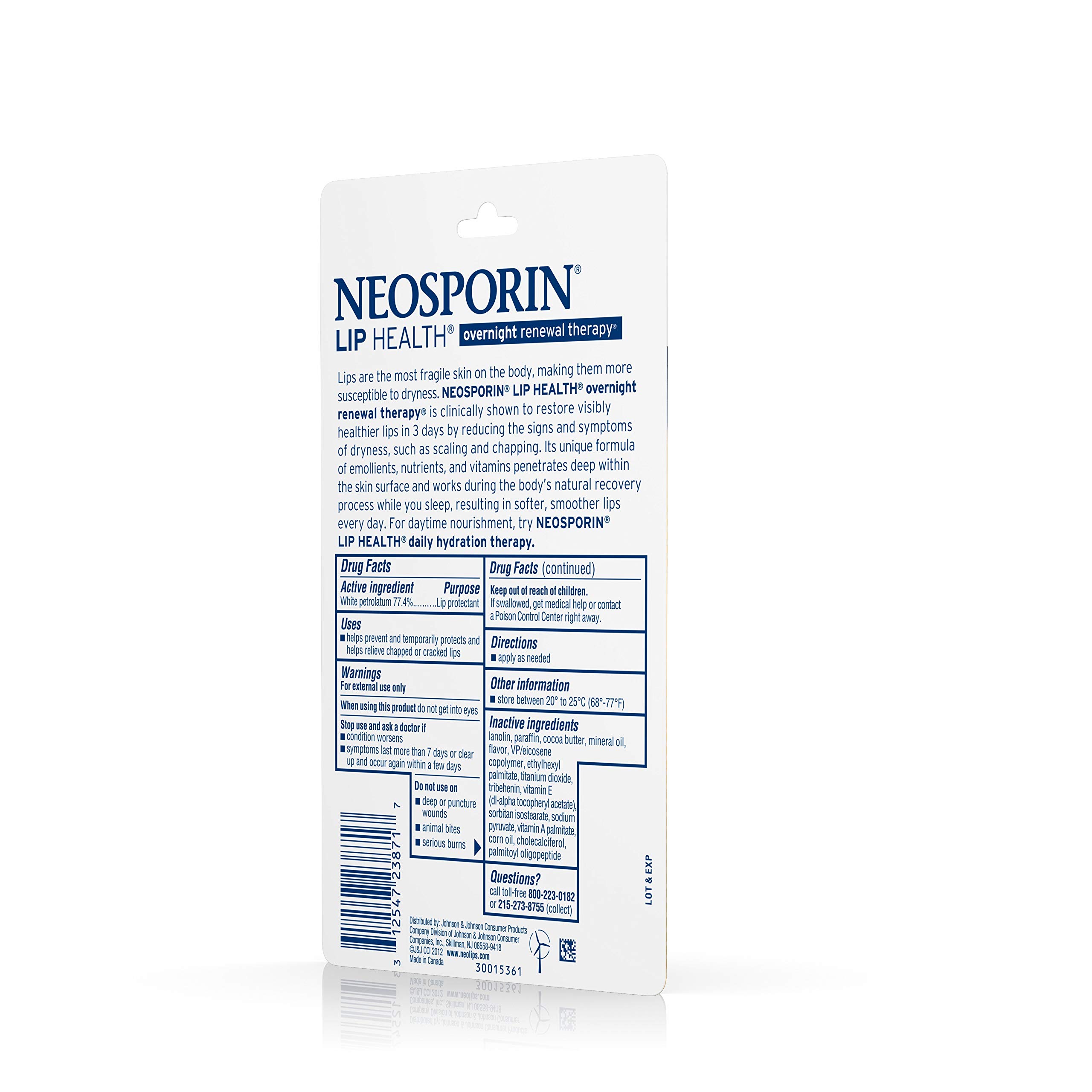 Neosporin Lip Health Overnight Healthy Lips Renewal Therapy Petrolatum Lip Protectant 0.27 oz