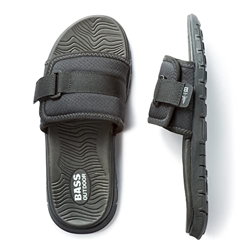 BASS OUTDOOR Topo Women’s Sandals – Open-Toe Slides for Beach or Backyard Hiking Shoe, Black, 9.5