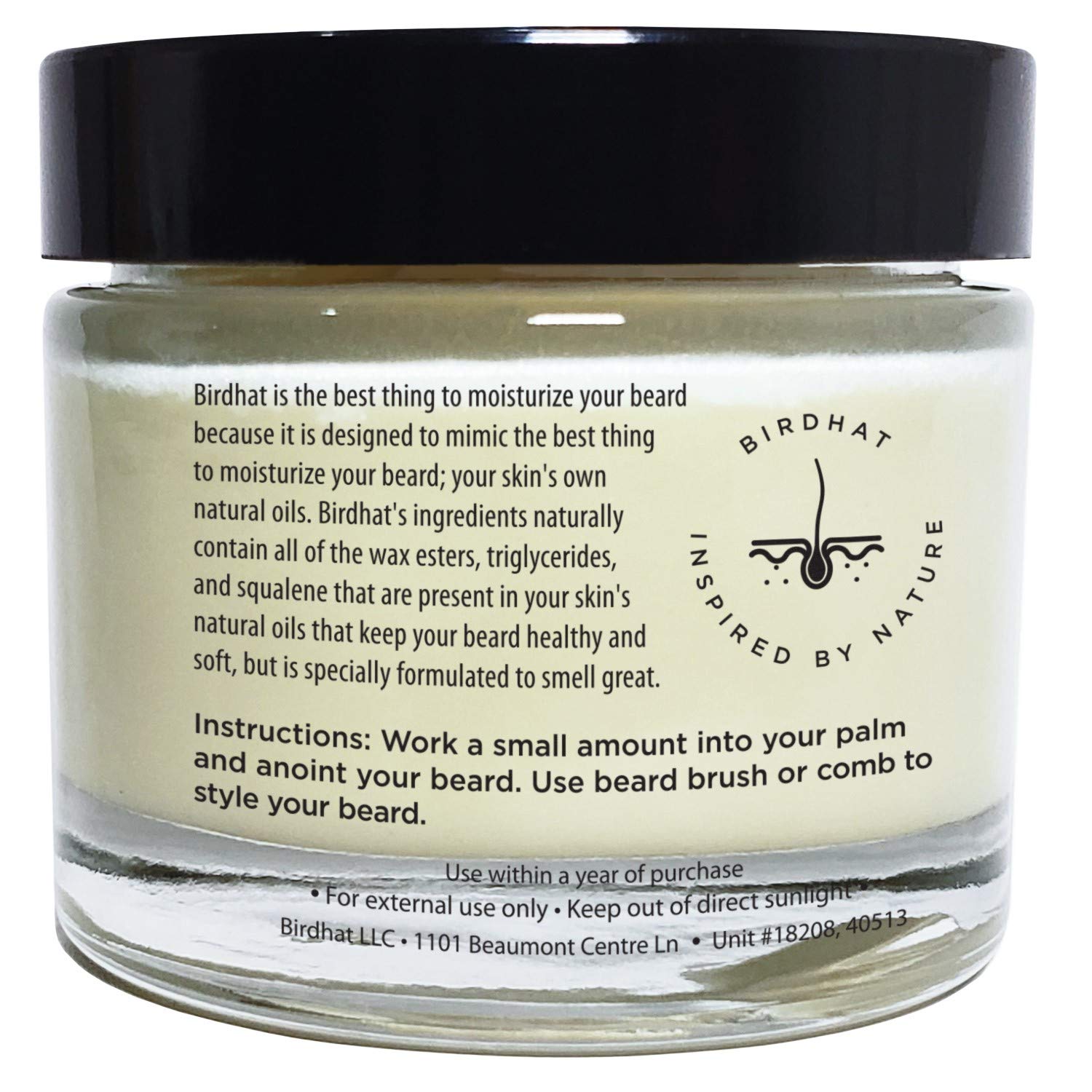 Birdhat Beard Balm - Cabana, scented beard balm for men - All Natural Beard Oil Treatment (2 oz)