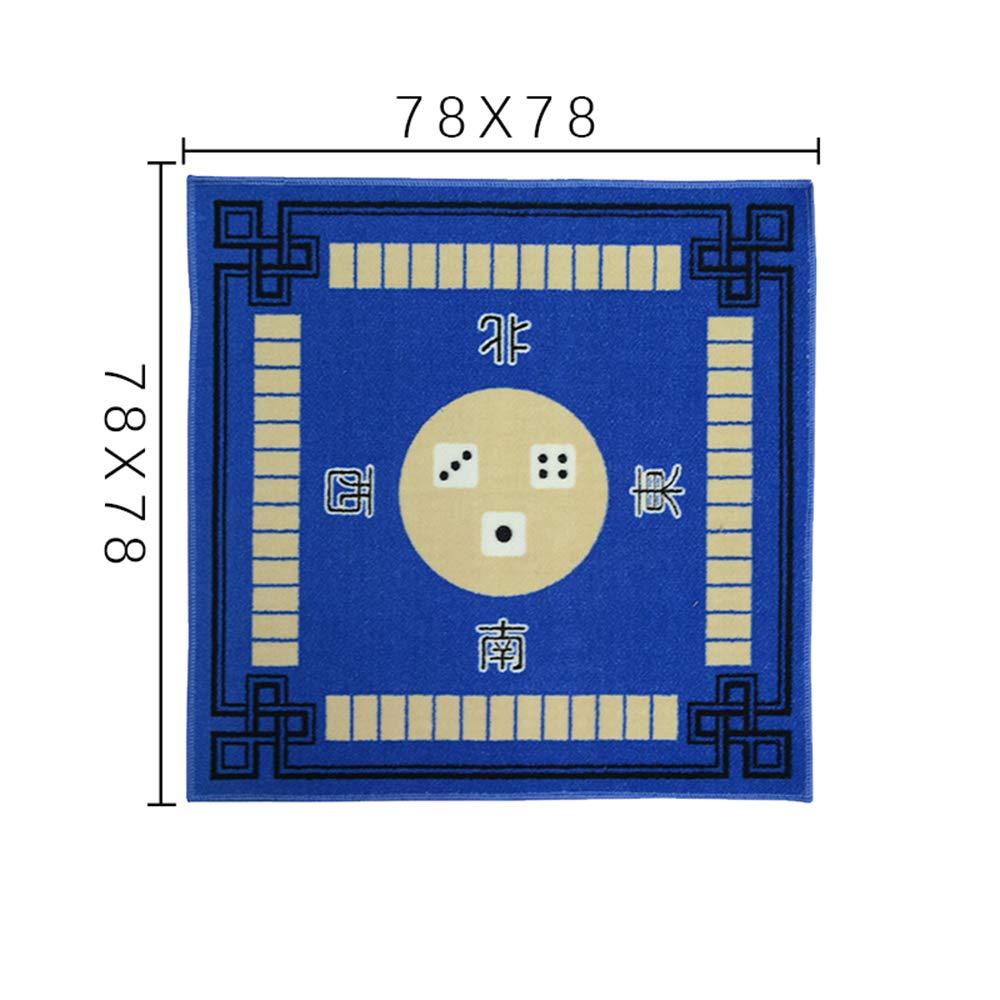 Exclen Universal Mahjong/Paigow/Card Table Cover, Slip Resistant Mat 31" x 31" (78cm x 78cm) (Blue)