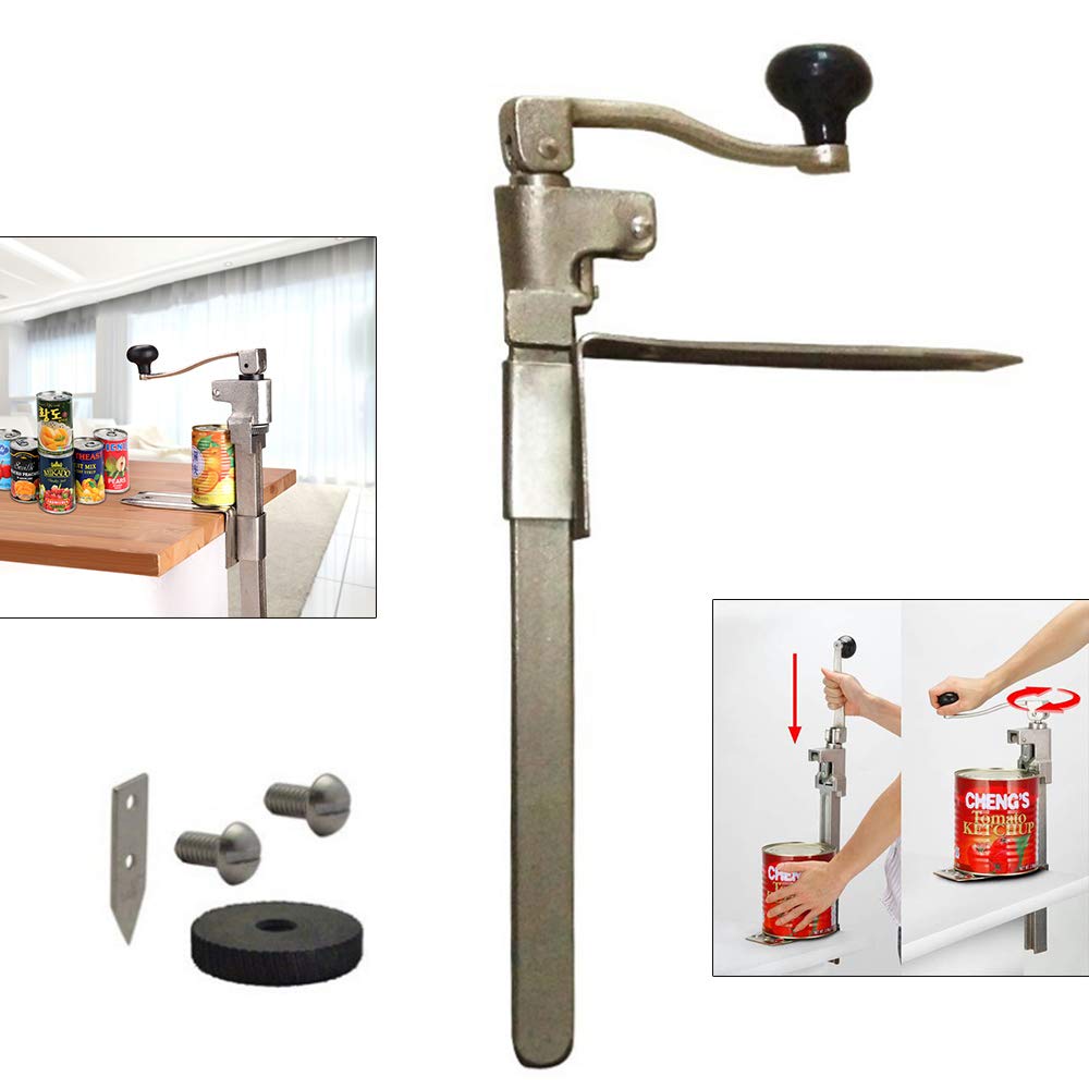 Commercial Can Opener, 11" Large Heavy-Duty Smooth Edge Can Opener Stainless Steel Cutting Can Opener for Kitchen, Restaurant