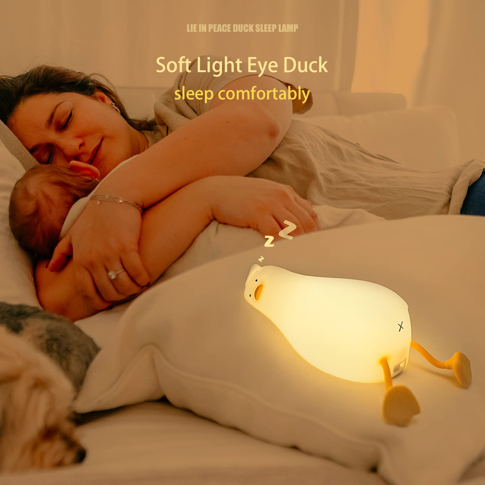 Buwect Lying Cabbage Night Light,Cute Night Light for Kids,Dimmable Squishy nightlight,Rechargeable Silicone Nursery lamp,LED Kawaii lamp for Breastfeeding