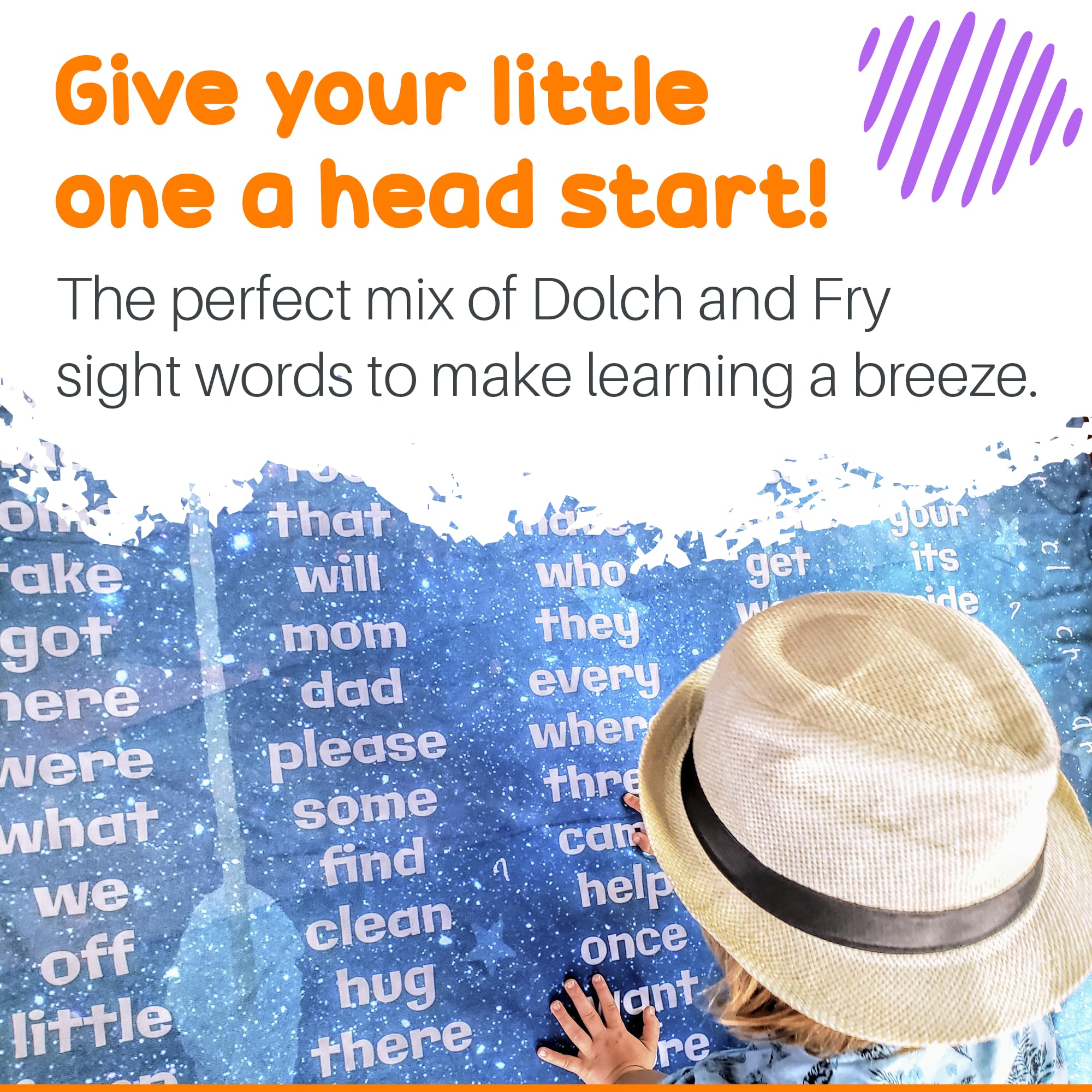 Birdy Boutique - Double Sided Learning Blanket® - Sight Words (Dolch & Fry List) Teach Over 150 Words - Cozy Soft Minky - Great for Early Readers, Homeschoolers, PreK, Kindergarten - 50" X 60"