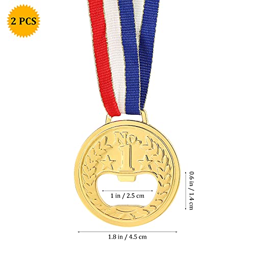 Cabilock 2PCS Olympic NO. 1 Bottle Opener Gold Medal Beer Opener Creative Jar Opener Beer Lid Remover Wine Beer Accessories