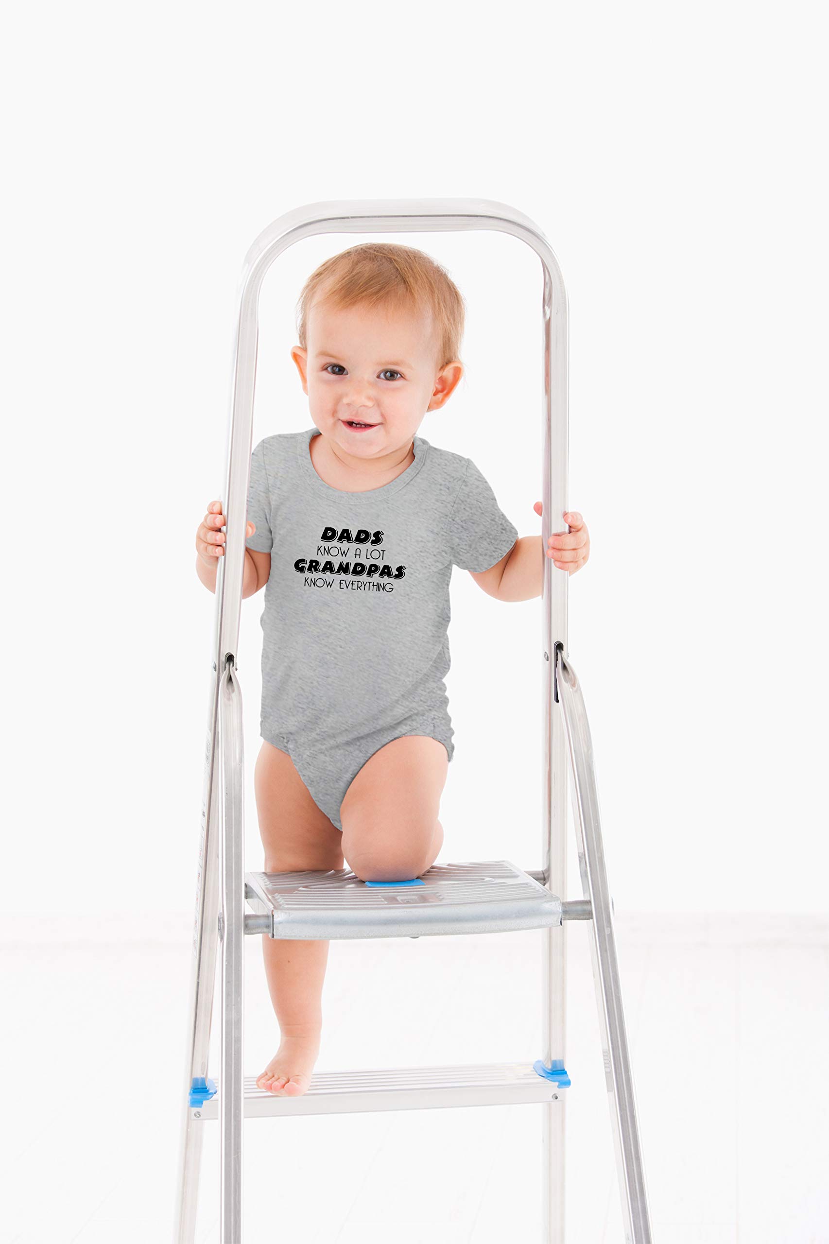 AW Fashions Dads Know A Lot, Grandpas Know Everything Baby Bodysuit Newborn Clothes Cute Boy Outfits (Newborn, Sports Grey)