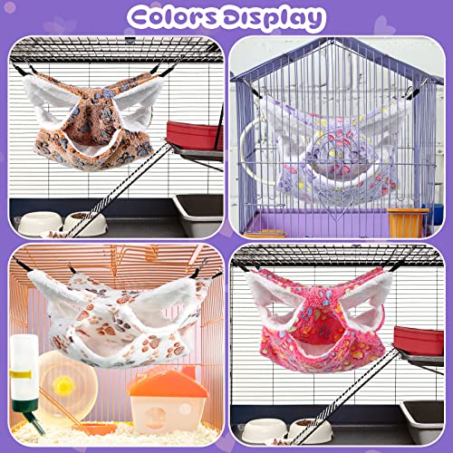 Cunno 4 Pcs Guinea Pig Rat Hanging Hammock 3 Tier Small Animals Hanging Sleeping Bed Pet Hanging Cage Accessories Bedding Cage for Chinchilla Ferrets Sugar Glider Squirrel Reptiles Hideout Playing