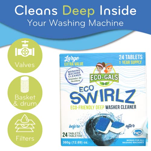 Eco-Gals Eco Swirlz Washing Machine Cleaner, 24 Count