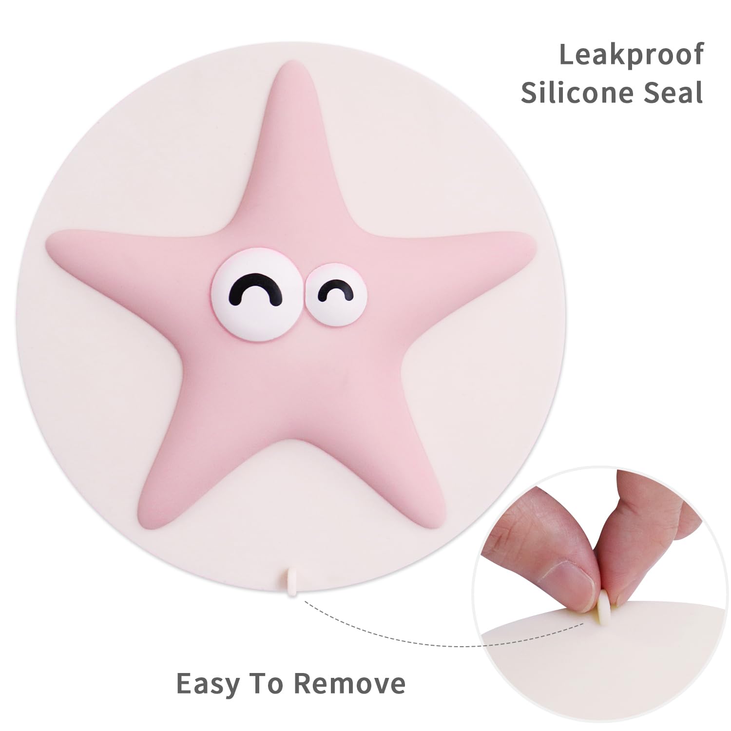 Bathtub Stopper Drain Plug Cover - Silicone Bath Tub Stopper Shower Drain Cover, Drain Cover, Flat Drain Plug for Kitchen, Bathtub and Laundry, Seastar Bathroom Accessories, 6 Inches, Pink