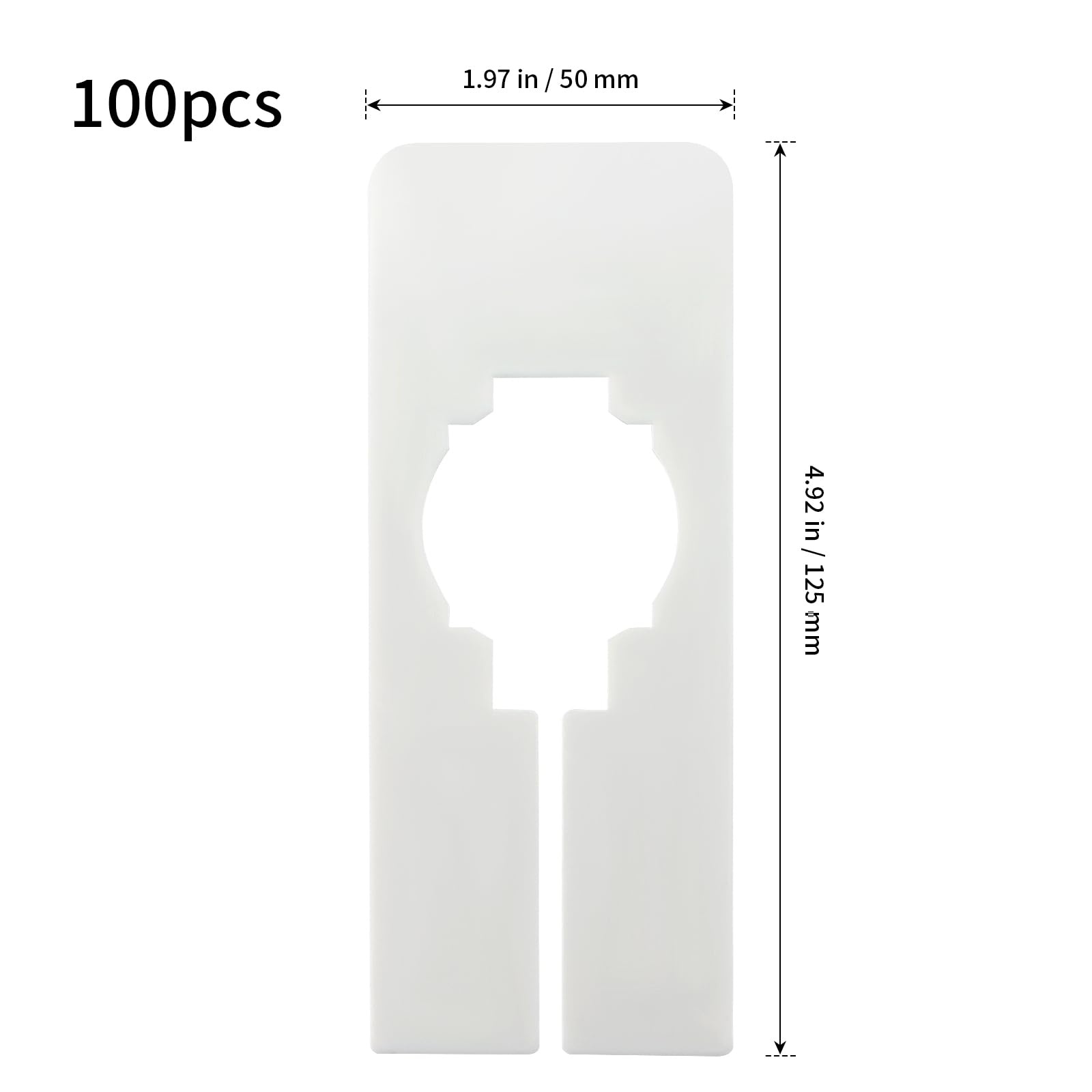 SHEUTSAN 100 PCS 12.5 x 5cm Plastic Clothing Rack Dividers, Rectangular Clothing Size Dividers, White Closet Dividers for Closet, Cloth Store, Department Stores