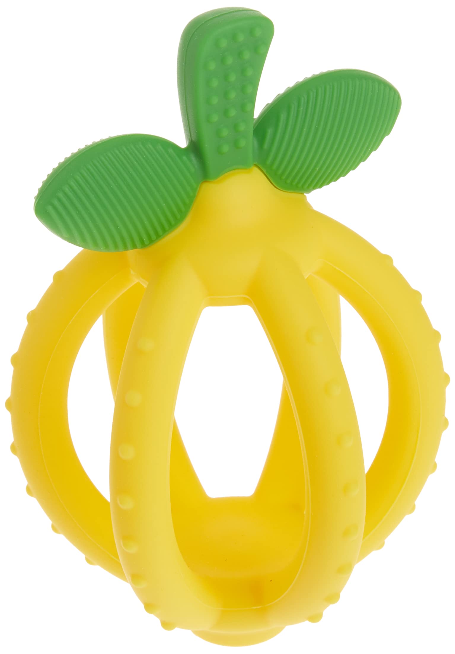 Itzy Ritzy Teething Ball & Training Toothbrush - Silicone, BPA-Free Bitzy Biter Clementine-Shaped Teething Toy Features Multiple Textures to Soothe Gums & an Easy-to-Hold Design (Clementine)