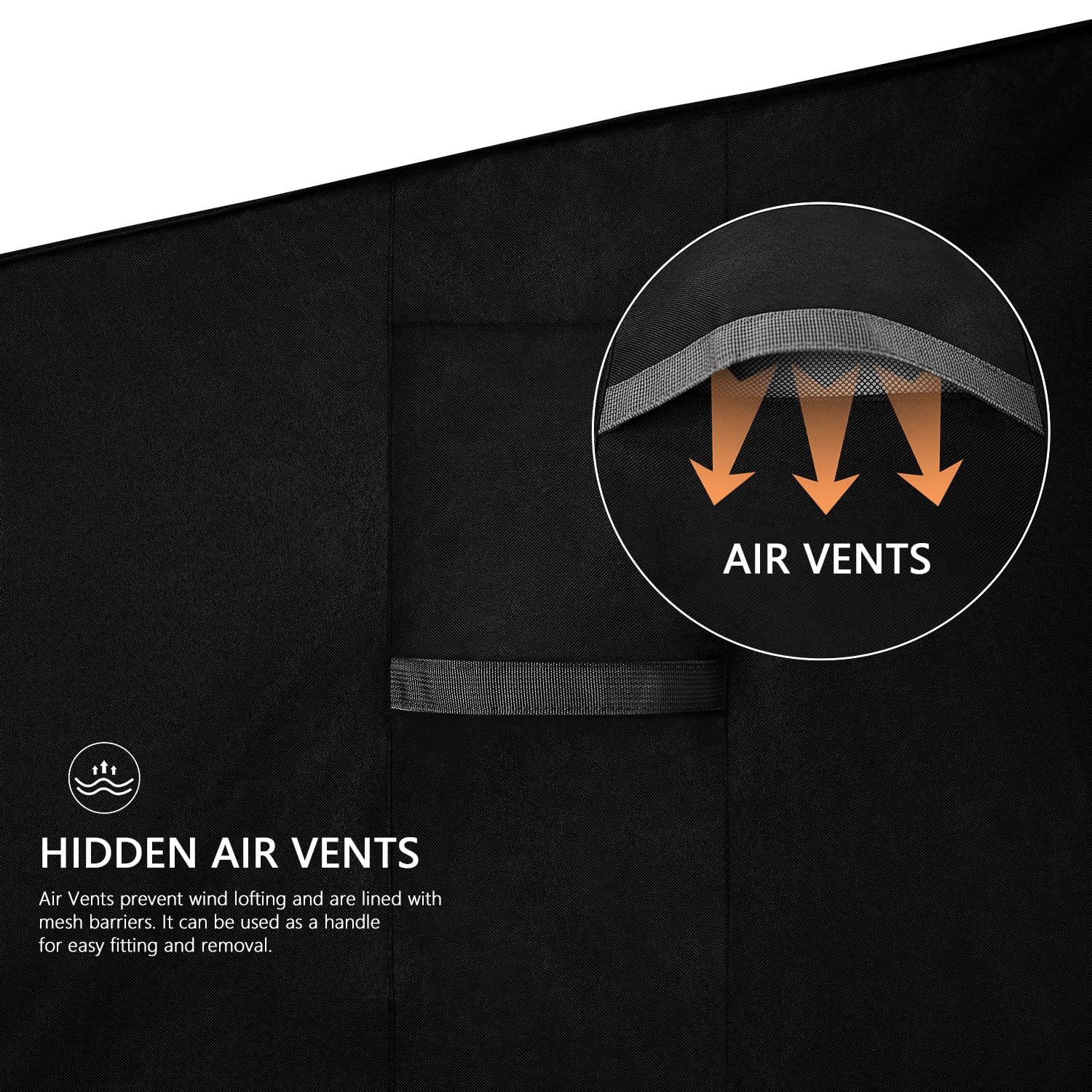 Dokon Heavy Duty Stackable Patio Chair Covers Waterproof Outdoor Chair Cover Anti-UV Patio Furniture Covers with Air Vent, Fits for 4-6 Stackable Dining Chairs (33.5"L x 25.5"W x 45"H) - Black