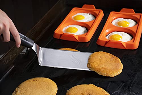 Blackstone 5600 Silicone Egg & Omelet Ring (Set of 3) for Breakfast, Non Stick Food Grade Round Egg Cooking Shapers Ring Mold for Pancake, Patties & English Muffin – Portable Griddle Accessories
