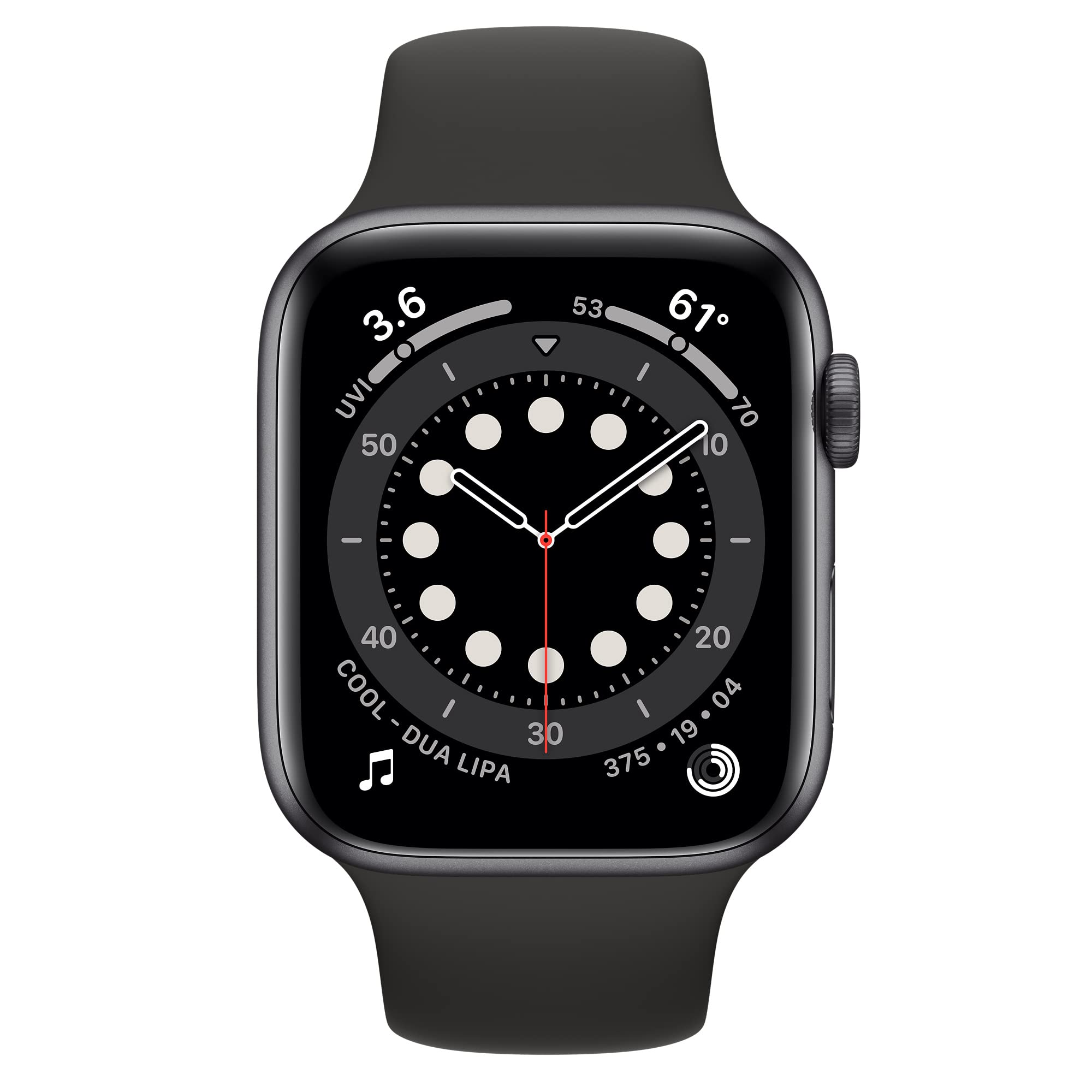 Apple Watch Series 6 (GPS, 40mm) - Space Gray Aluminum Case with Black Sport Band (Renewed Premium)
