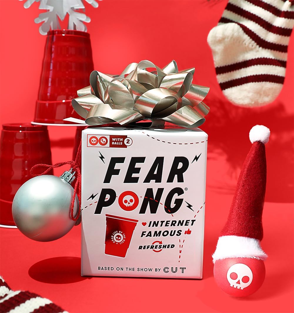 Fear Pong: Refreshed Edition – Unleash Your Wild Side – The Daring Adult Card Game by Cut – Contains 200+ Horrible Dares – Extreme Beer Pong for Parties and Game Night